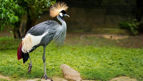 Beautiful Crown Crane The Crown Crane Is Known As The King Of Cranes Stock Illustration