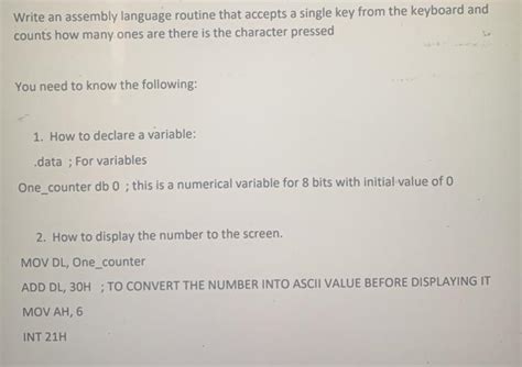 Solved Write An Assembly Language Routine That Accepts A