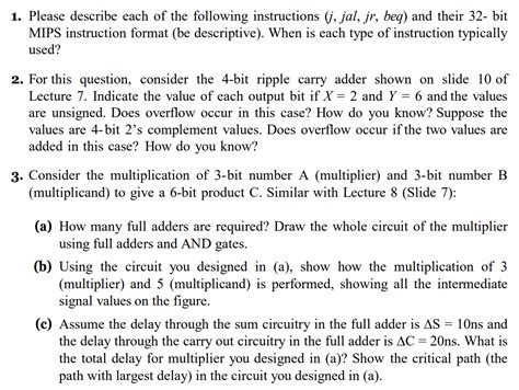 Solved 1 Please Describe Each Of The Following Instructions