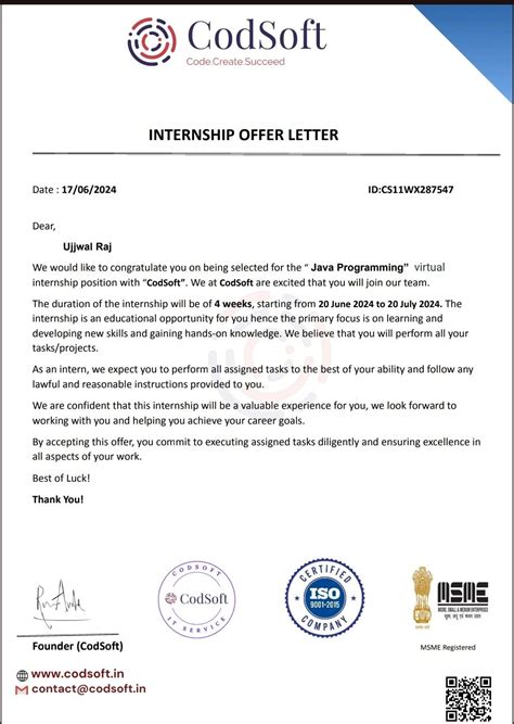 Ujjwal Raj On Linkedin Codsoft Codsoftinternship Javaprogramming