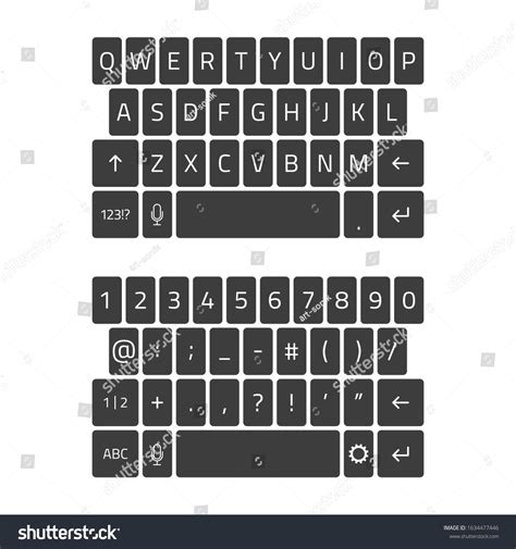 Qwerty Keyboard Full Set Keyboard Smartphone Stock Vector Royalty Free 1634477446