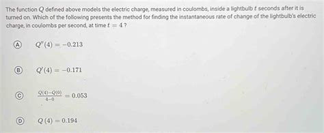 The Function Q Defined Above Models The Electric Charge Measured In