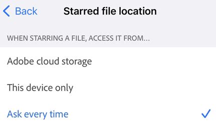 Manage Settings Acrobat For IOS Help