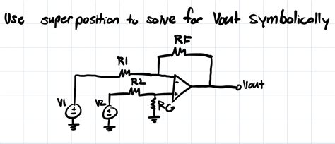 solved use superposition to solve for vout symbolically