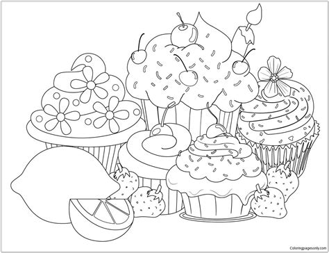 Beautiful Sweet Cupcake Coloring Page Cupcake Coloring Pages Ice