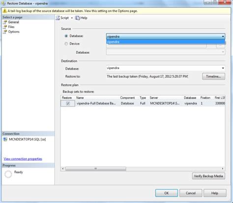 How To Restore Database Backup In Sql Server 2012
