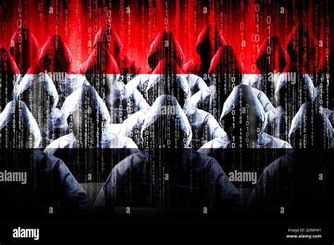 Anonymous Hooded Hackers Flag Of Yemen Binary Code Cyber Attack