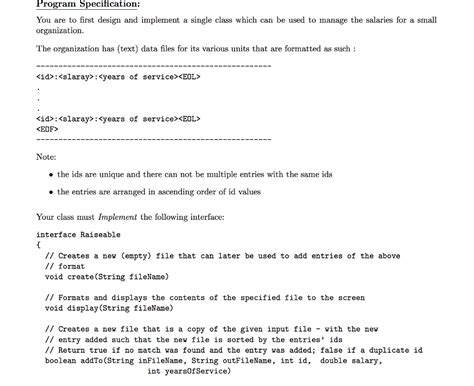 Program Specification You Are To First Design And