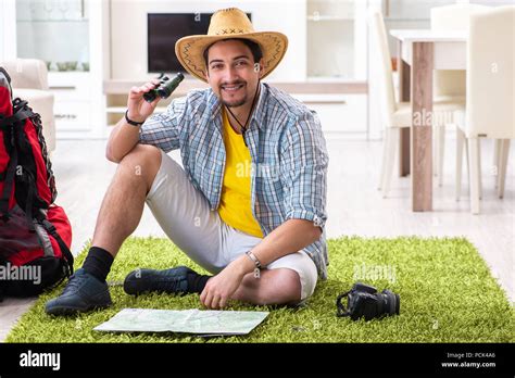 Man Planning His Travel With Map Stock Photo Alamy