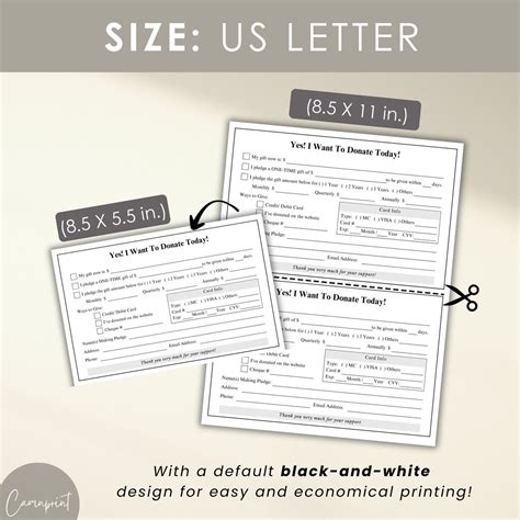 Editable Donation Card Printable Pledge Form Donation Form Donation