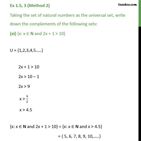ex 1 5 3 taking set of natural numbers as universal set
