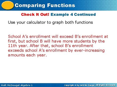 Comparing Functions Module 13 2 Objectives Compare Functions