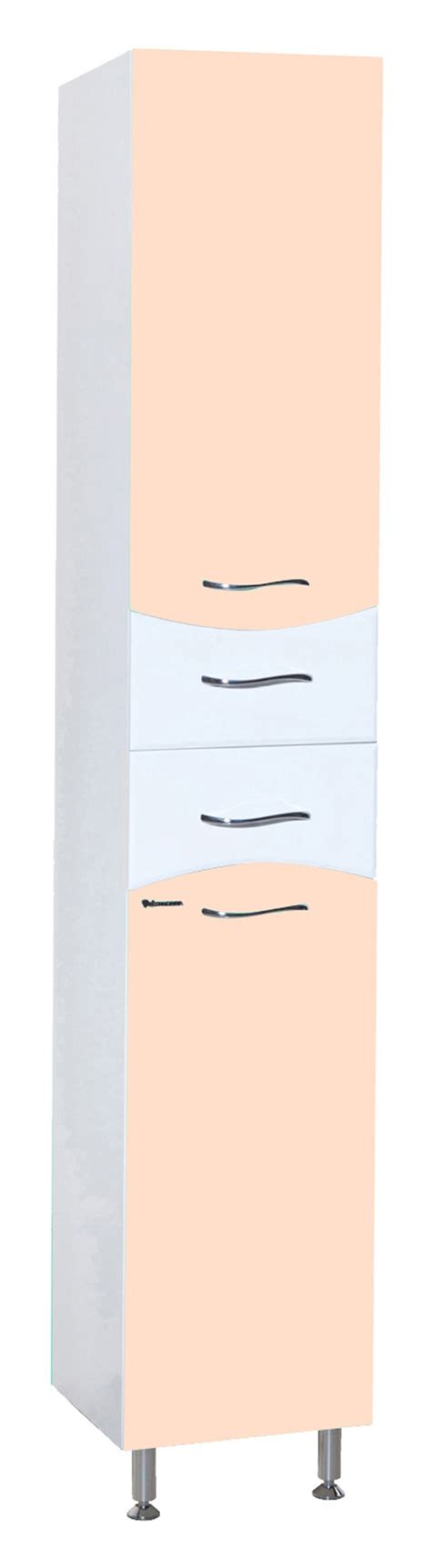 Шкаф пенал Bellezza Мари 35 R белый бежевый с бельевой корзиной глянцевый правый 4622904121221