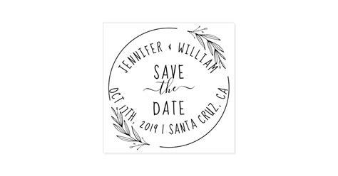 Cute Couple Hand Lettered Script Save The Date Self Inking Stamp Zazzle