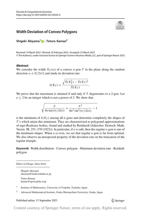 width deviation of convex polygons request pdf