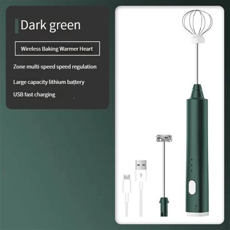 Usb 충전식 휴대용 에그 비터 전기 우유 거품기 거품 메이커 믹서 커피 음료 거품기 3 단 속도 1 개