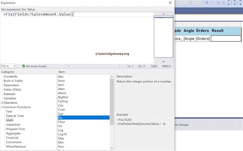 Ssrs Fix Function