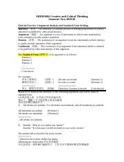 Tutorial Exercise 3 Doc SHDH1004 Creative And Critical Thinking