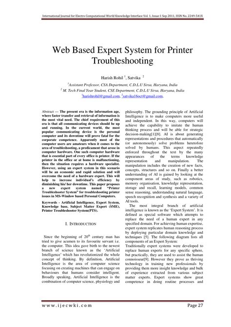pdf web based expert system for printer troubleshooting