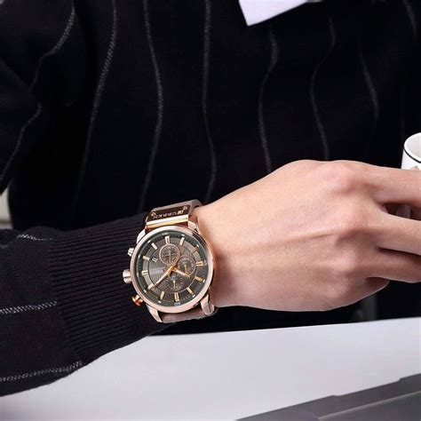 Curren 8291 Luxury Men Leather Band Strap Wrist Watch High Class Men