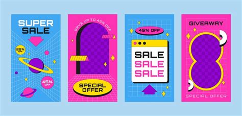 그리드 인스 타 그램 스토리 템플릿 무료 벡터