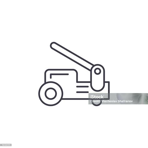 트롤리 산업 선형 아이콘 개념입니다 산업 트롤리 라인 벡터 기호 상징 그림 0명에 대한 스톡 벡터 아트 및 기타 이미지 0명