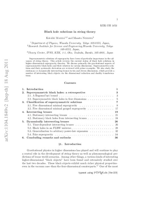 Pdf Chapter 10 Black Hole Solutions In String Theory