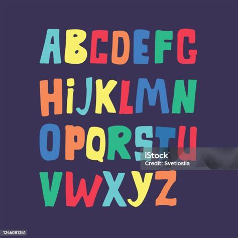 파란색 배경에 자유 손으로 그린 글자의 벡터 평면 그림입니다 화려한 서체에 재미 있는 매끄러운 스타일 타이포그래피를 스케치합니다 Abc 영어 알파벳의 문자입니다 형식