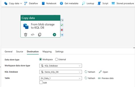 Using Data Pipelines For Copying Data To From Kql Databases And Crafting Workflows With The