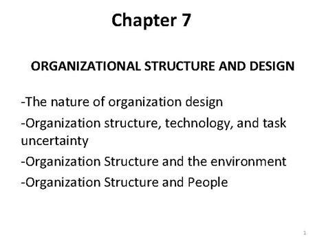 Chapter ORGANIZATIONAL STRUCTURE AND DESIGN The Nature