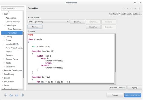 PSR Formatter Profile Issue Eclipse Pdt Pdt GitHub