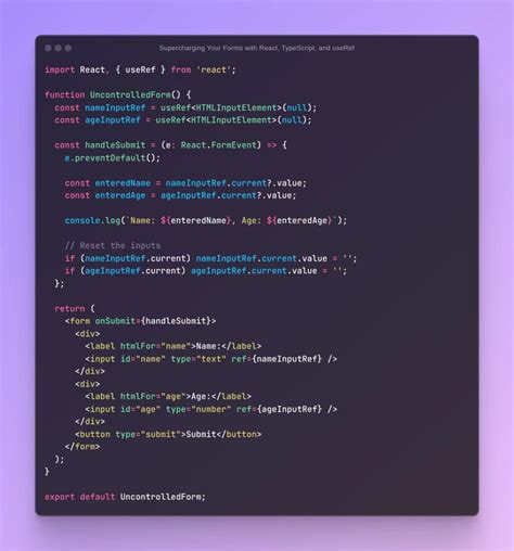 How Useref And Typescript Handle Forms In React Rohit Jiwade Posted On The Topic Linkedin
