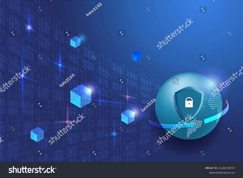 cyber security network block chain technology stock vector royalty