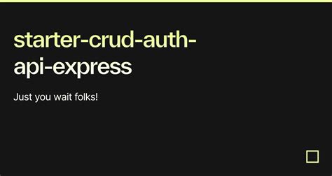 starter crud auth api express codesandbox