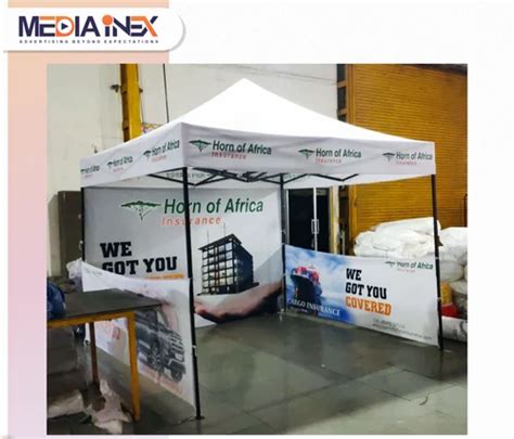 Aluminium White Printed Promotional Gazebo Canopy 4 X 4 X 7 Feet At