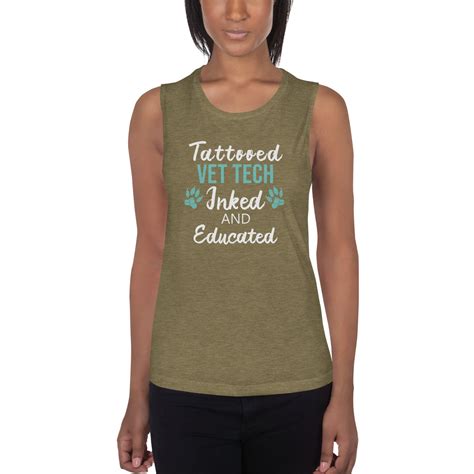 Vet Tech Inked And Educated Womens Tank Top I Love Veterinary