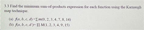 33 ﻿find The Minimum Sum Of Products Expression For