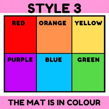 SORTING BY COLOUR ACTIVITY COLOR SORTING MAT SORTING ACTIVITIES BY COLOR