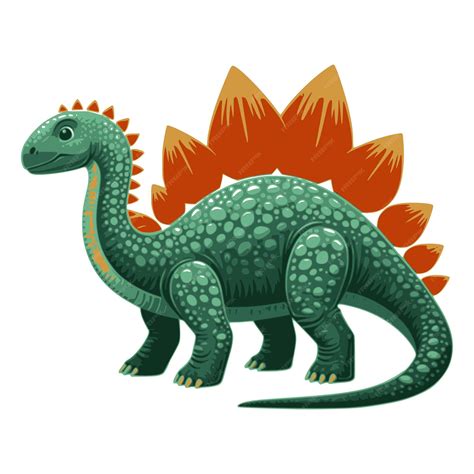 공 스테고사우루스 터 백색 바탕 프리미엄 벡터