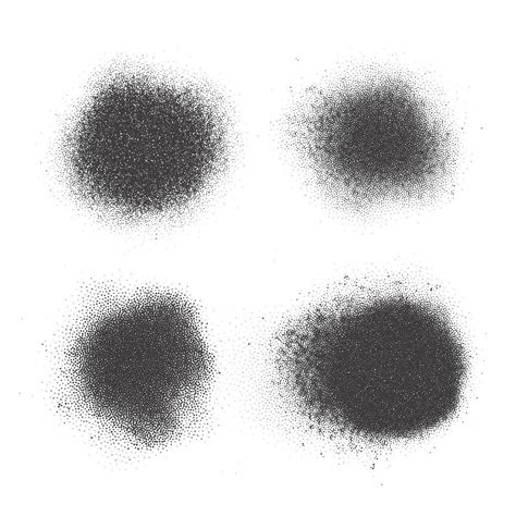 Halftone Dotted Circle Shape Stipple Blob Noisy Abstract Design Element With Grainy Shadow