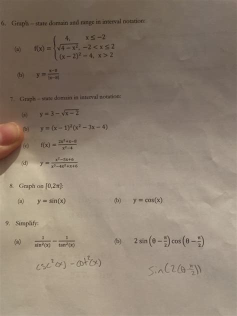 Solved 6 Graph State Domain And Range In Interval