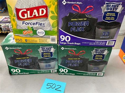 4 Boxes Of Assorted Trash Bags Earls Auction Company