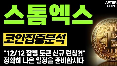 스톰엑스 코인 1212 합병 토큰 신규 런칭 정확히 나온 일정을 준비합시다 스톰엑스전망 스톰엑스분석 스톰엑스코인 스톰엑스코인시세 Youtube