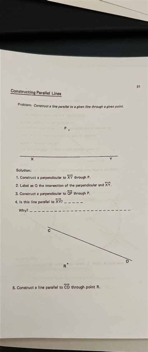 Solved NConstructing Parallel Lines NProblem Construct Chegg