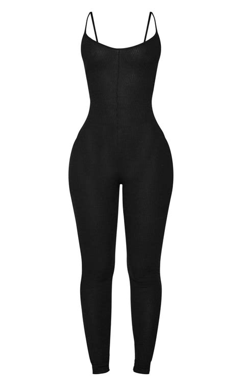 Plt Shape Hourglass Figure Clothes Fitted Black Jumpsuit With