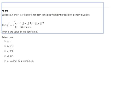 solved q 19 uppose x and y are discrete random variables