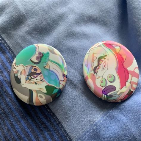 Splatoon Buttons Large Etsy