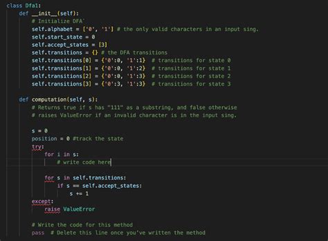Solved The Dfa1py File Contains A Class Called Dfa1 That