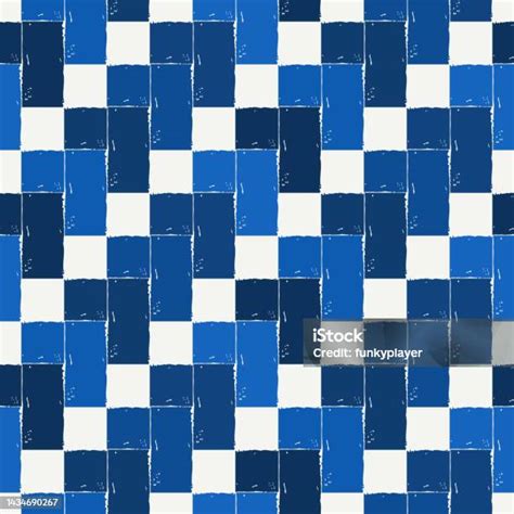 페인트 브러시 매끄러운 패턴 프리핸드 그런지 디자인 배경 대각선 쪽모이 쪽 마루 타일 바닥 모티프 장식 고전 양식에 대한 스톡 벡터 아트 및 기타 이미지 Istock