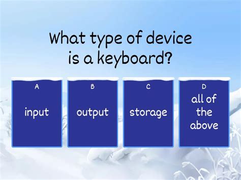 Input And Out Put Units Quiz